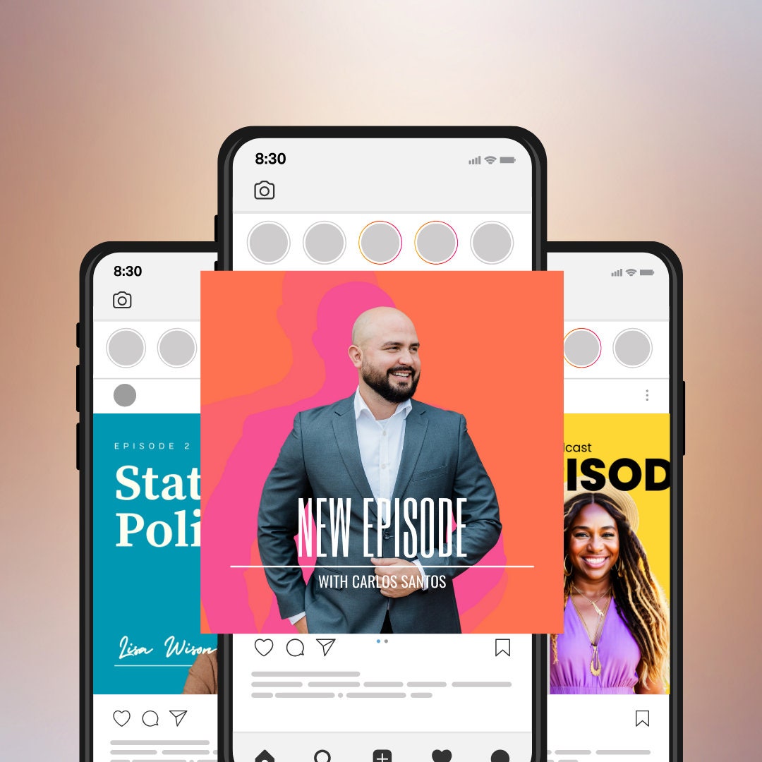 Customizable Podcast Announcement Graphics - 12 Canva Templates for New ...
