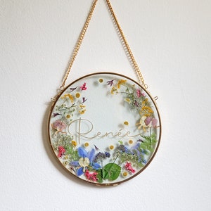 Custom Frame Name Sign, Real Pressed Everlasting Flowers, Personalized ...