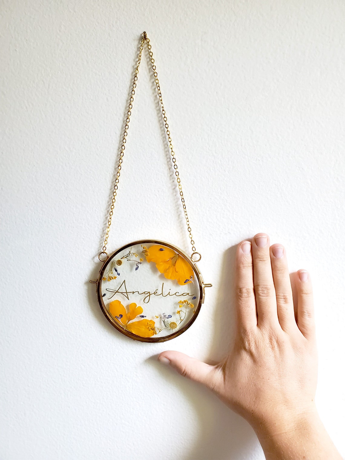 Custom Frame Name Sign, Real Pressed Everlasting Flowers, Personalized ...