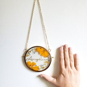 Custom Frame Name Sign, Real Pressed Everlasting Flowers, Personalized ...