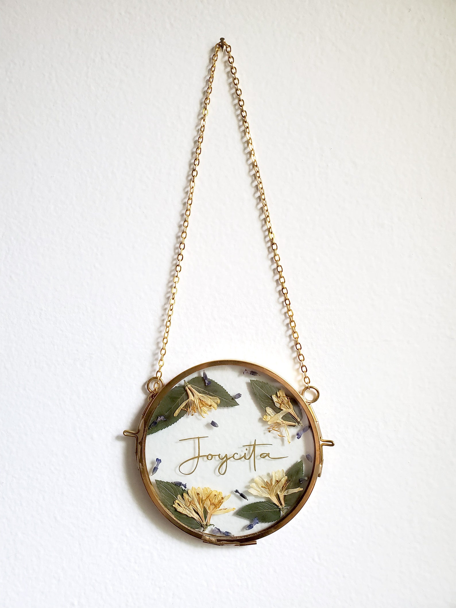 Custom Frame Name Sign, Real Pressed Everlasting Flowers, Personalized ...