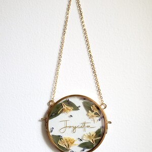 Custom Frame Name Sign, Real Pressed Everlasting Flowers, Personalized ...