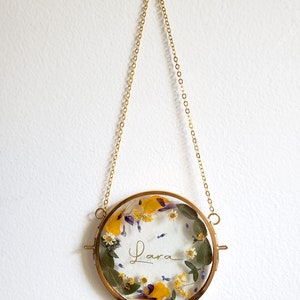 Custom Frame Name Sign, Real Pressed Everlasting Flowers, Personalized ...