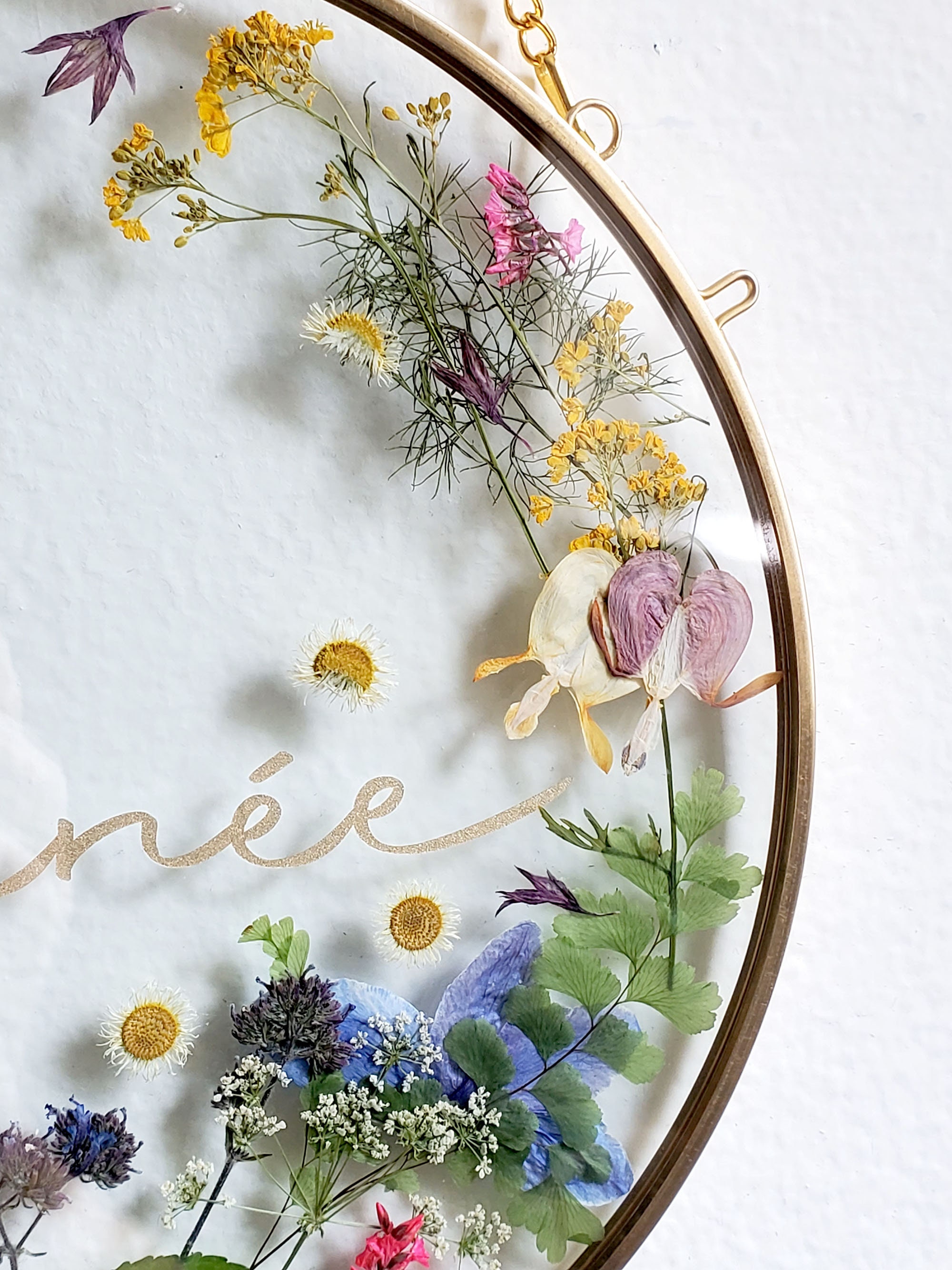 Custom Frame Name Sign, Real Pressed Everlasting Flowers, Personalized ...