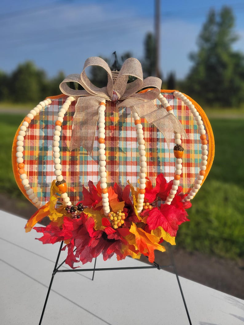 Fall Bead Wreath on Pumpkin Frame - Etsy