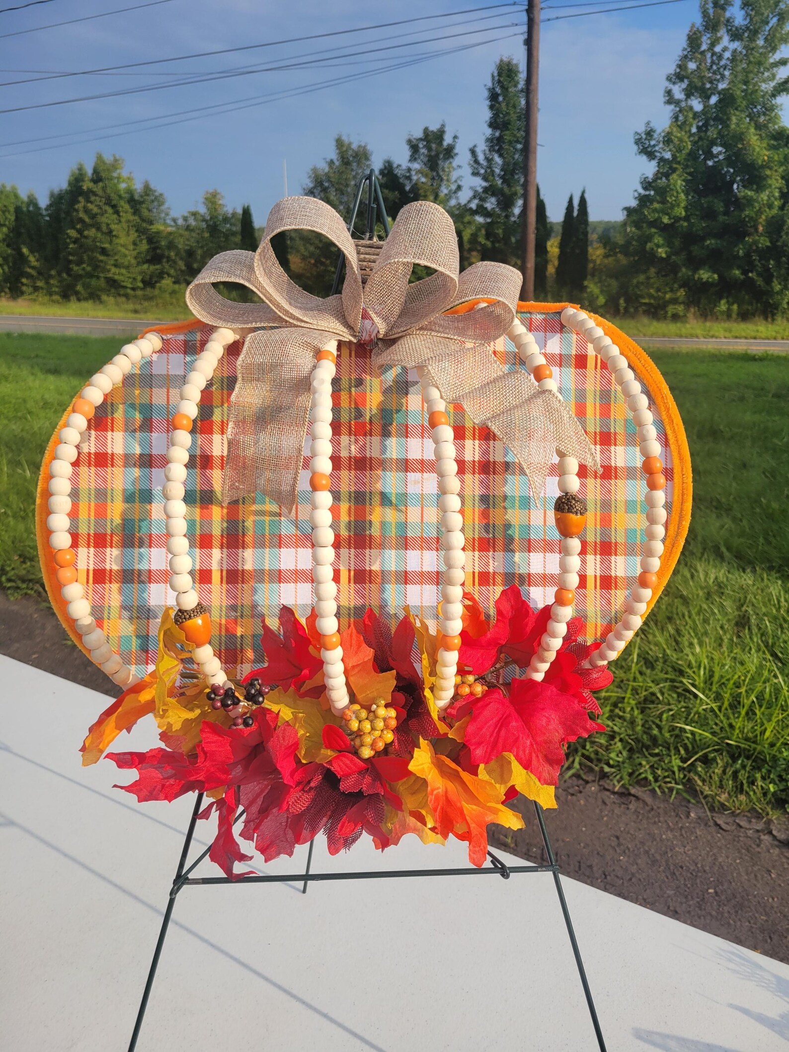Fall Bead Wreath on Pumpkin Frame - Etsy
