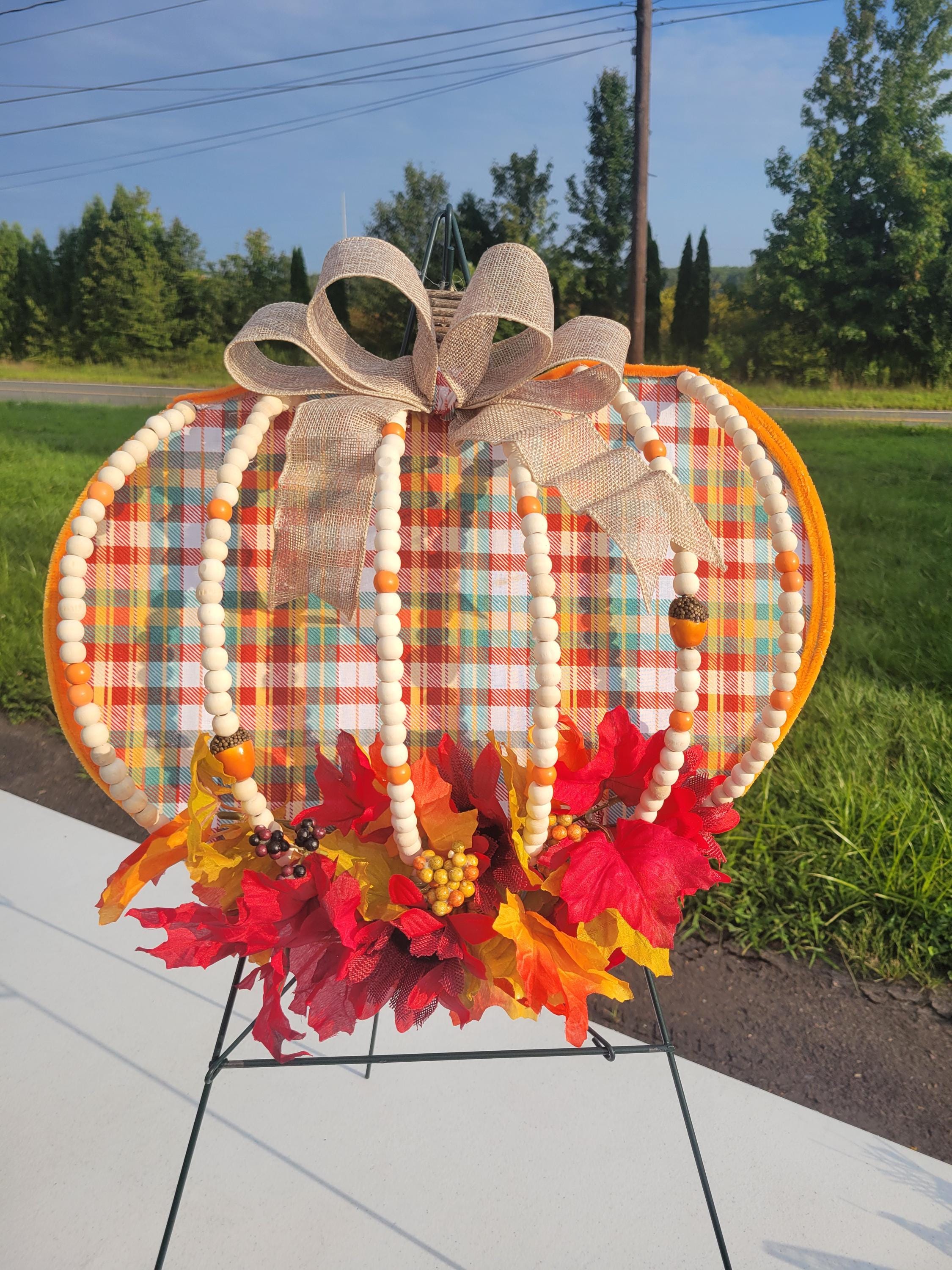 Fall Bead Wreath on Pumpkin Frame - Etsy