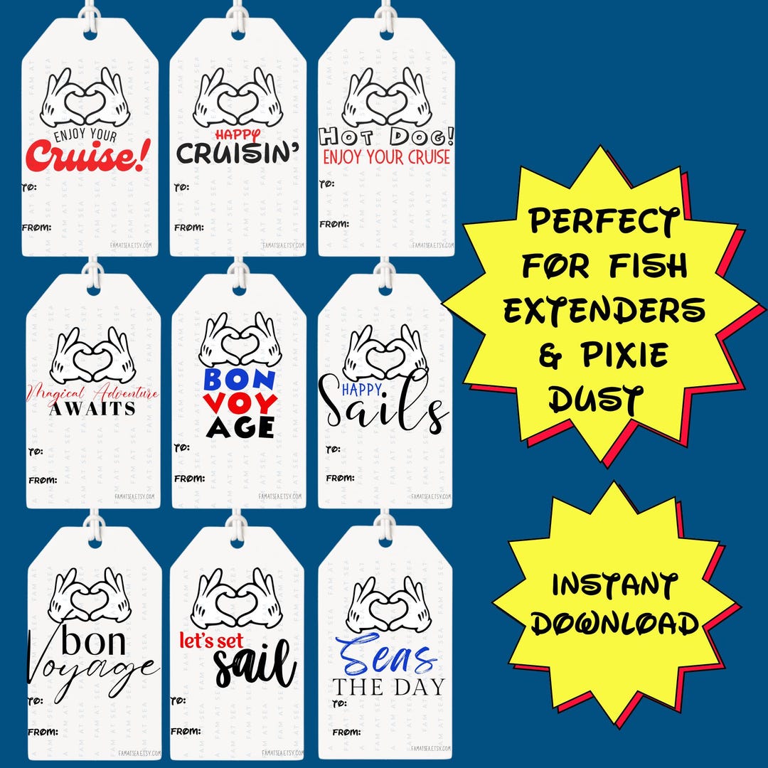 Printable Fish Extender Gift Tags - DCL Cruise Fish Extender Tags ...