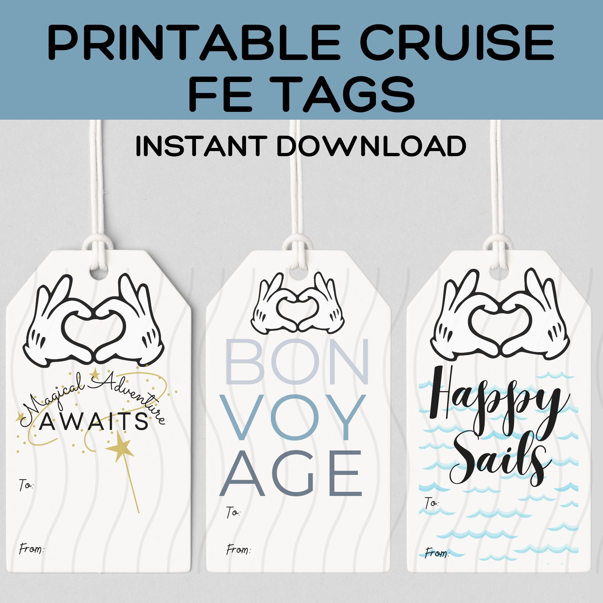 Printable Gift Tags DCL Cruise Fish Extender Tags, Pixie Dust Tags ...