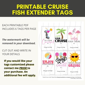 Fish Extender Fun! Printable FE Tags for Your Cruise Gift Exchange ...