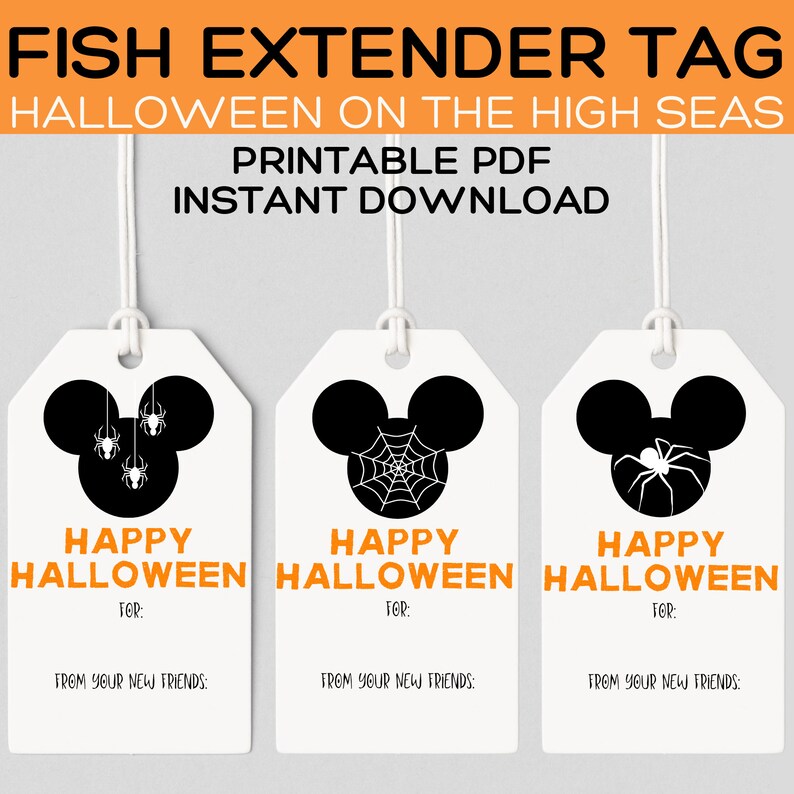 Fish Extender Tags Printable Halloween on the High Seas Pixie - Etsy