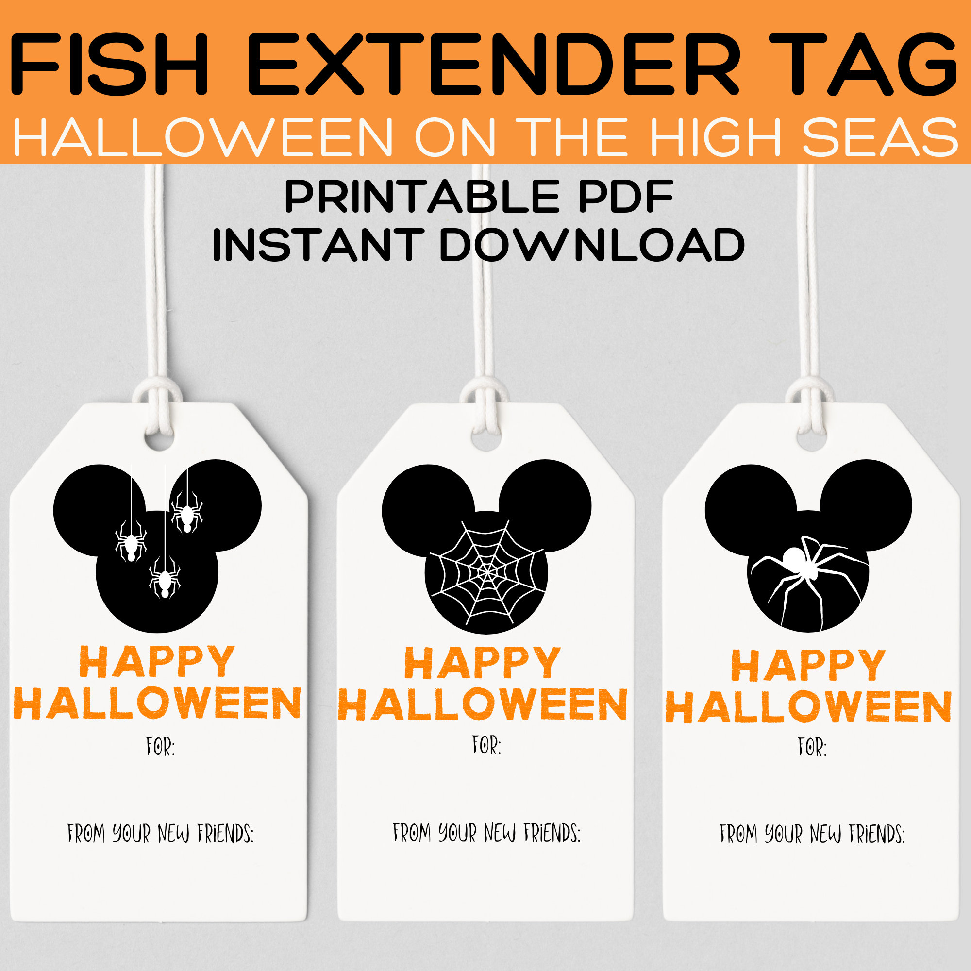 Fish Extender Tags Printable Halloween on the High Seas Pixie - Etsy