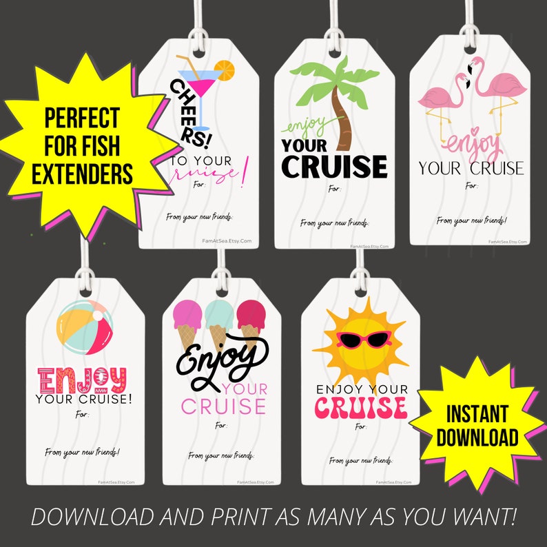 Fish Extender Fun! Printable FE Tags for Your Cruise Gift Exchange ...