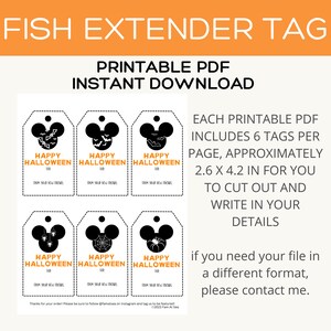 Fish Extender Tags Printable Halloween on the High Seas Pixie - Etsy