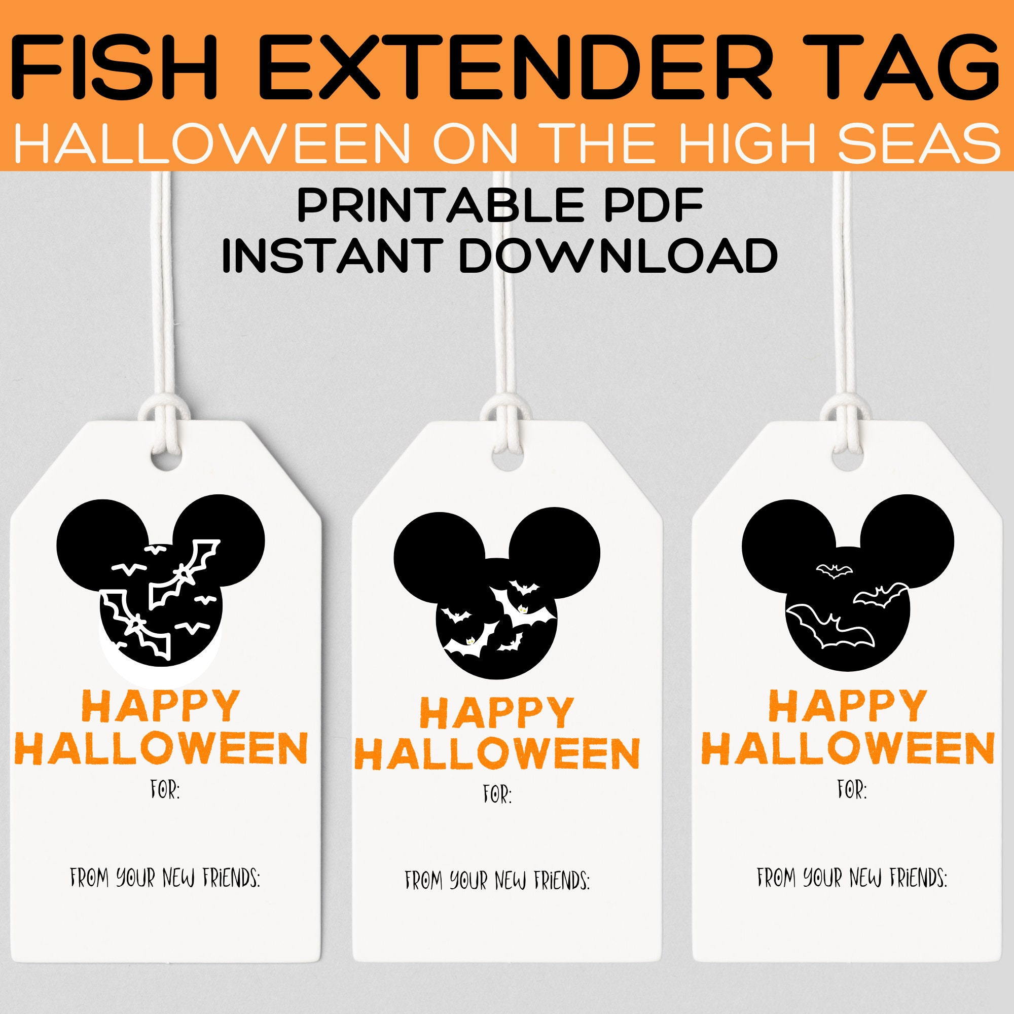 Fish Extender Tags Printable Halloween on the High Seas Pixie - Etsy
