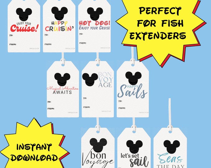 Fish Extender Tags, Disney Cruise, FE Tag, Fish Exchange Gift Tag ...