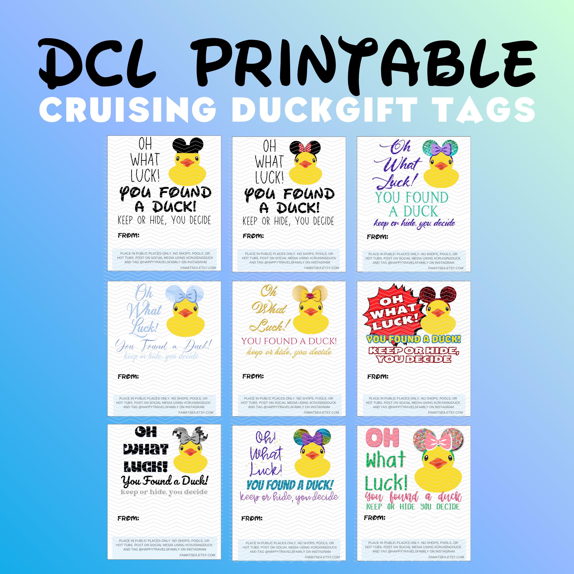 Printable Cruising Duck Tags - DCL Cruise #cruisingducks Gift Tags Oh ...