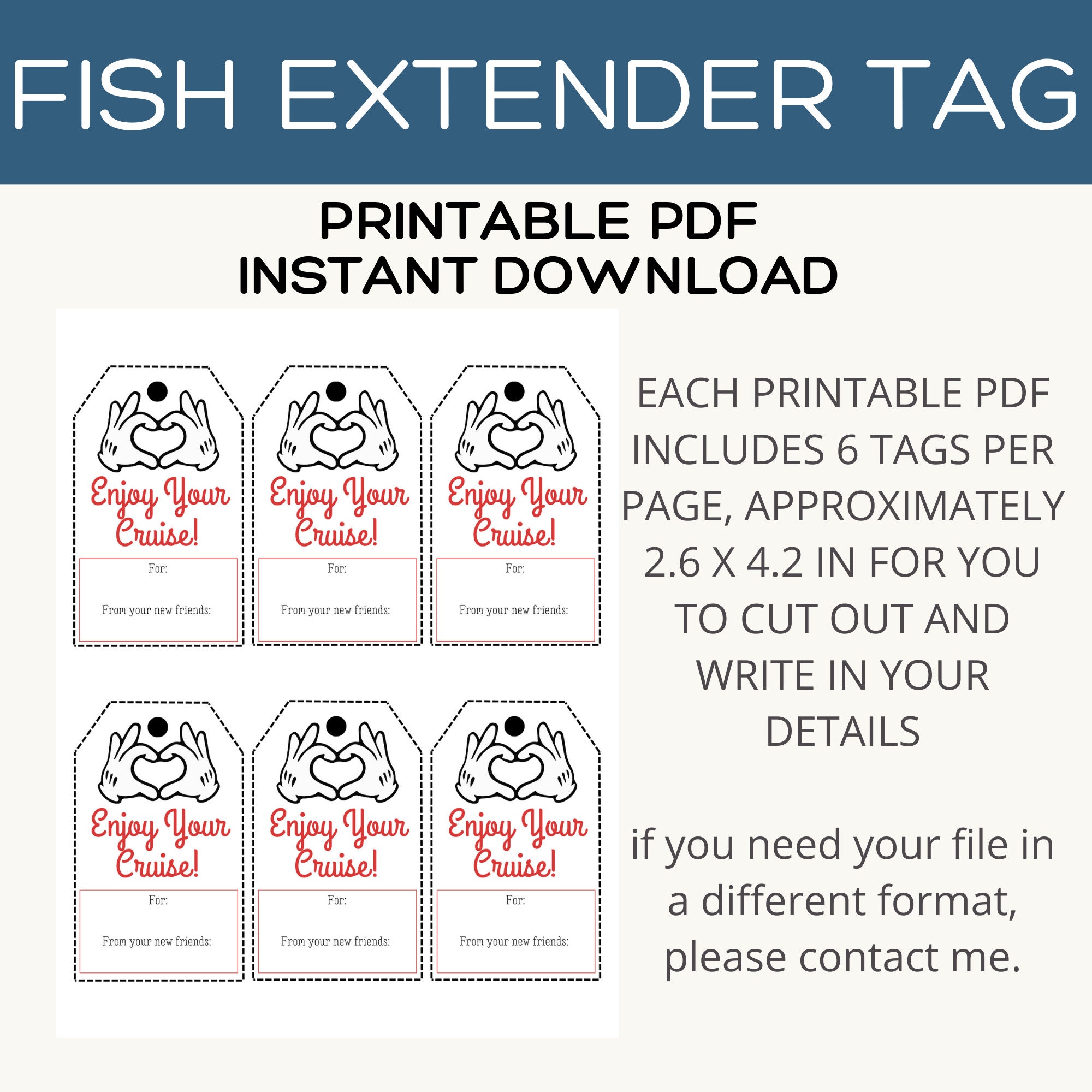 Fish Extender Tags/ Fish Extenders/ Cruise Fish Extenders/ Gift Tags ...