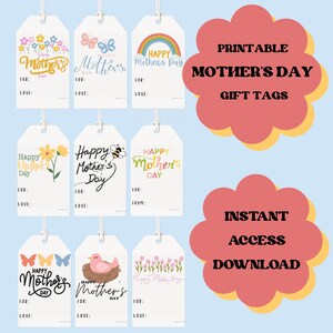 Printable Mother's Day Gift Tags | Spring Floral Theme | PDF Tags ...