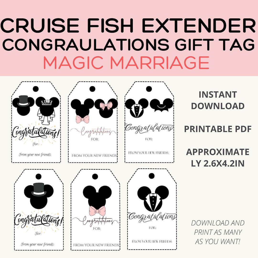 Fish Extender Tags Printable Magic Mouse Congratulations, Wedding ...