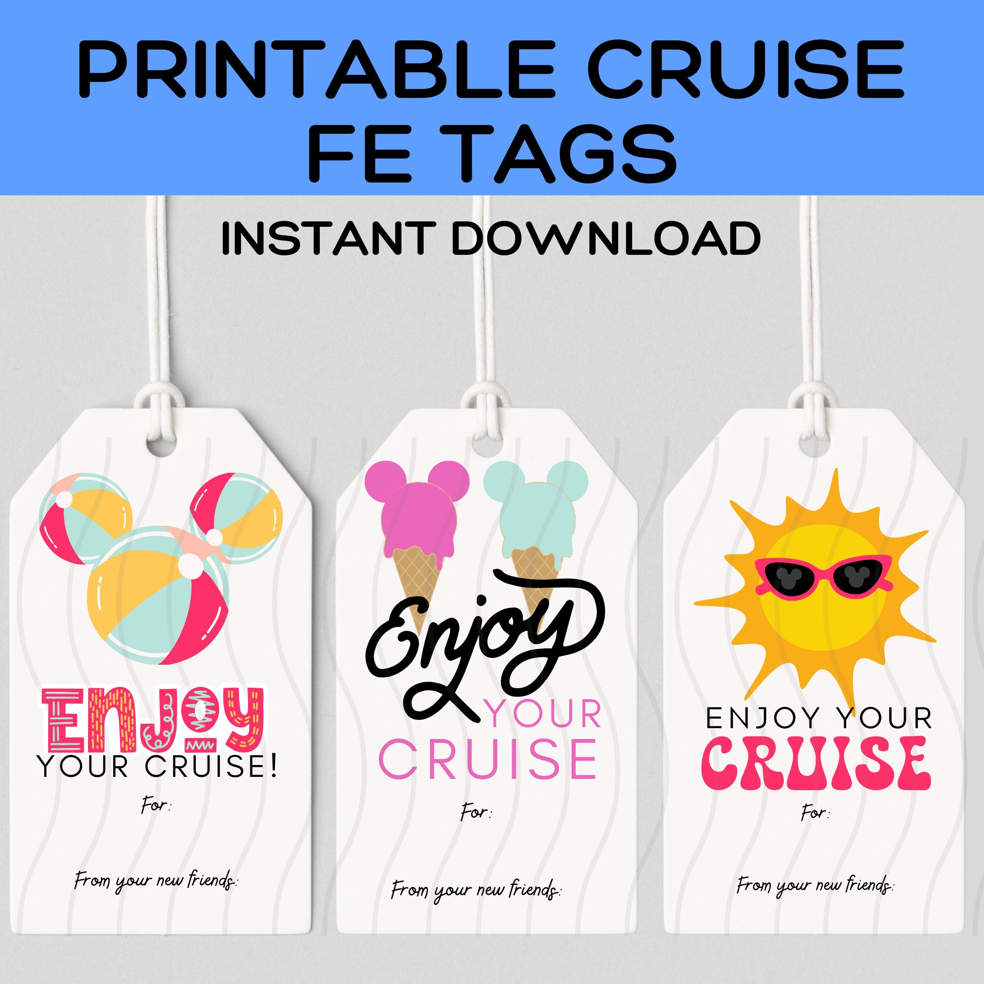 Printable Gift Tags - DCL Cruise Fish Extender Tags, Pixie Dust Tags ...