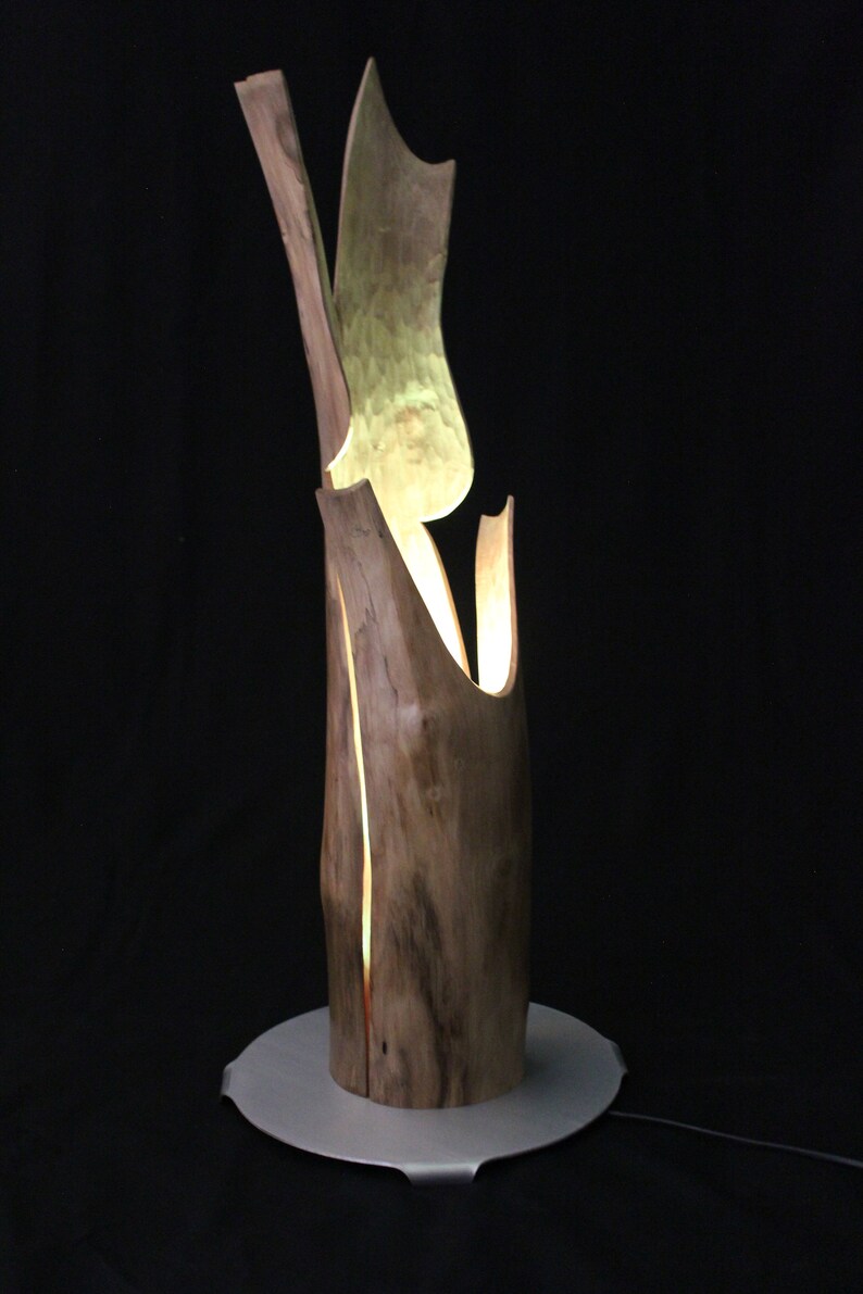 Mood Light, Wooden Light, Wood Skin, Sculpture, Floor Lamp, Led Lamp ...