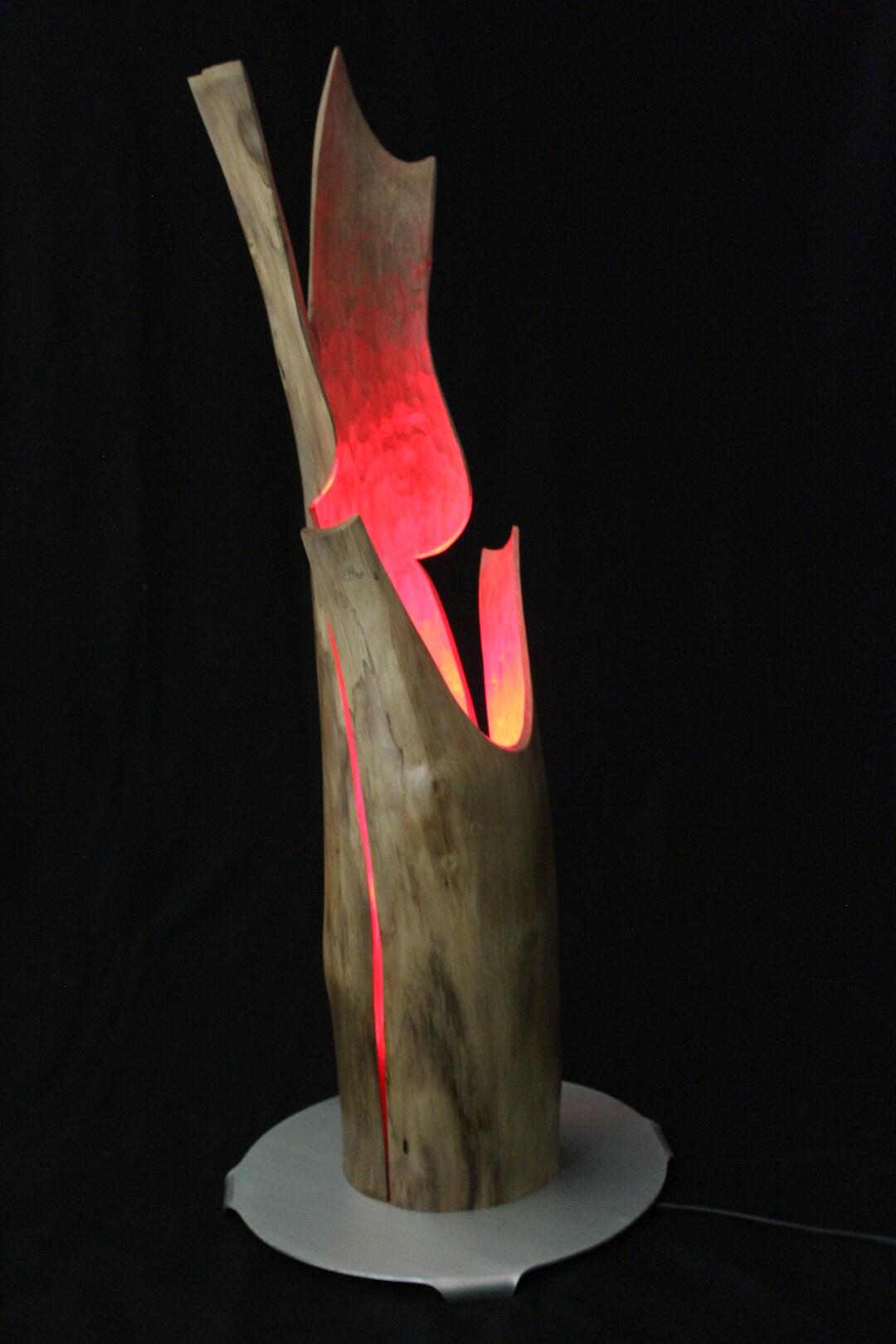 Mood Light, Wooden Light, Wood Skin, Sculpture, Floor Lamp, Led Lamp ...