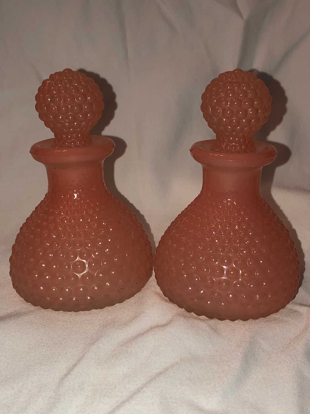 LE Smith Pink Hobnail Perfume Bottles - Etsy