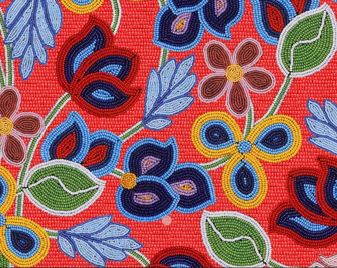 Beaded Floral II Indigenous Fabric 100% Cotton - Etsy Canada