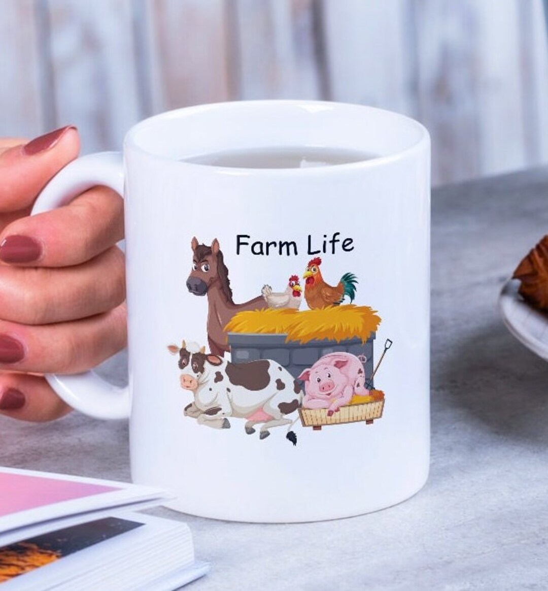 Farm Animal Mug, Farm Life Cup, Farm Animal Mug, Gift for Farmer ...