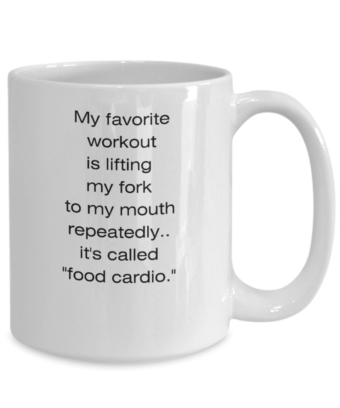 Food Cardio Mug, Workout Mug, Funny Gym Mug, Gift for Foodie, Fitness ...