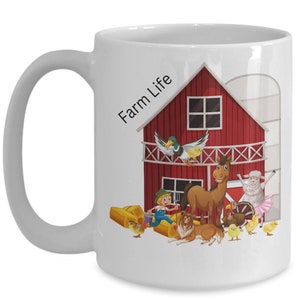 Farm Life Coffee Mug, Farm Animal Coffee Mug, Farm Life Coffee Cup ...