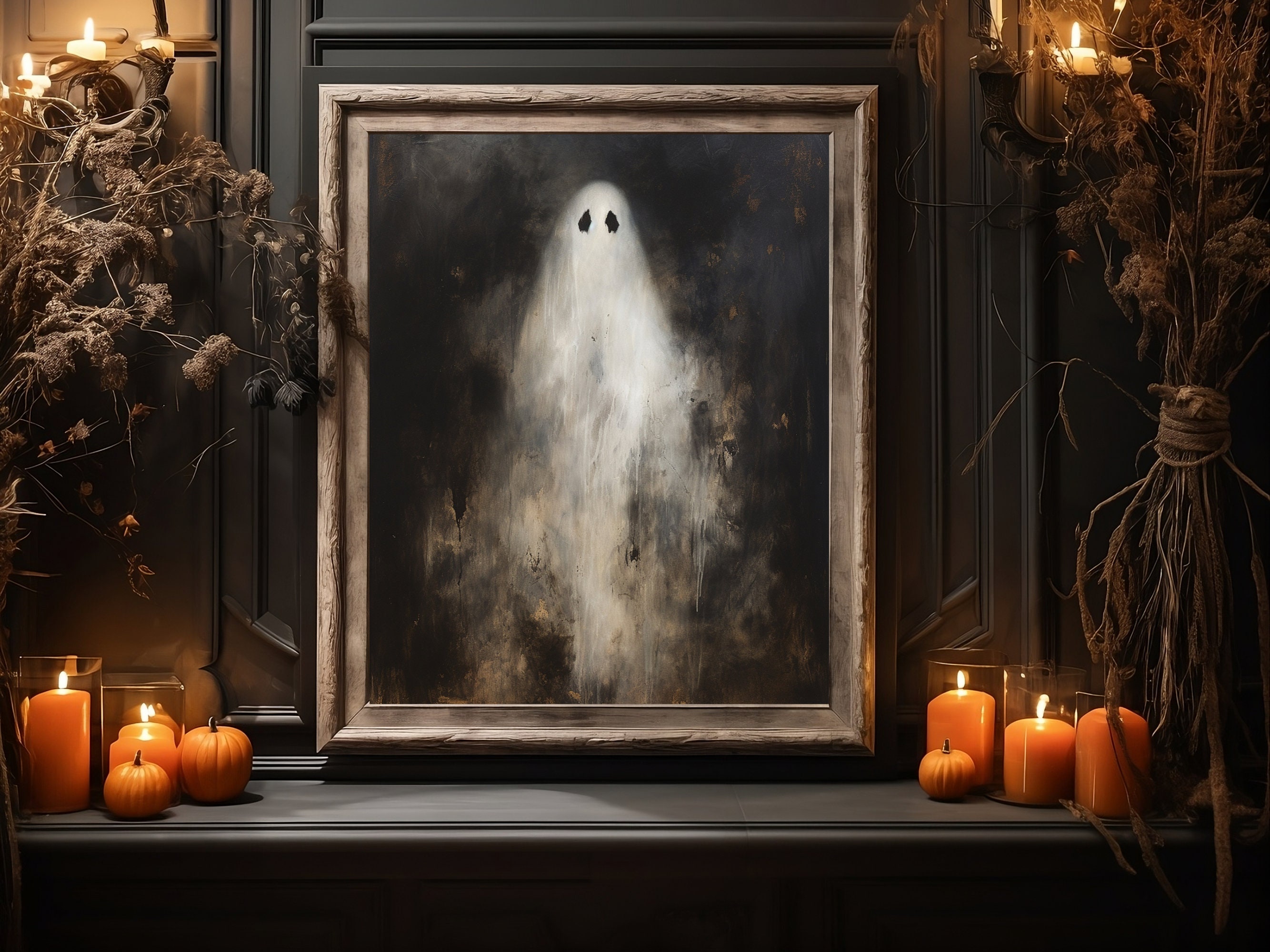 Ghost Print Halloween Wall Decor Printable Ghost Trendy Wall Decor Fall ...