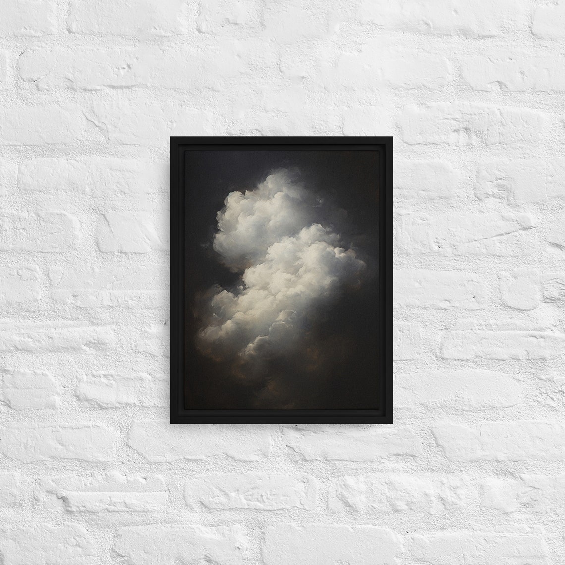 Bidtheewell Lonely Cloud 2 Framed Print on Canvas Moody Cloud Framed ...