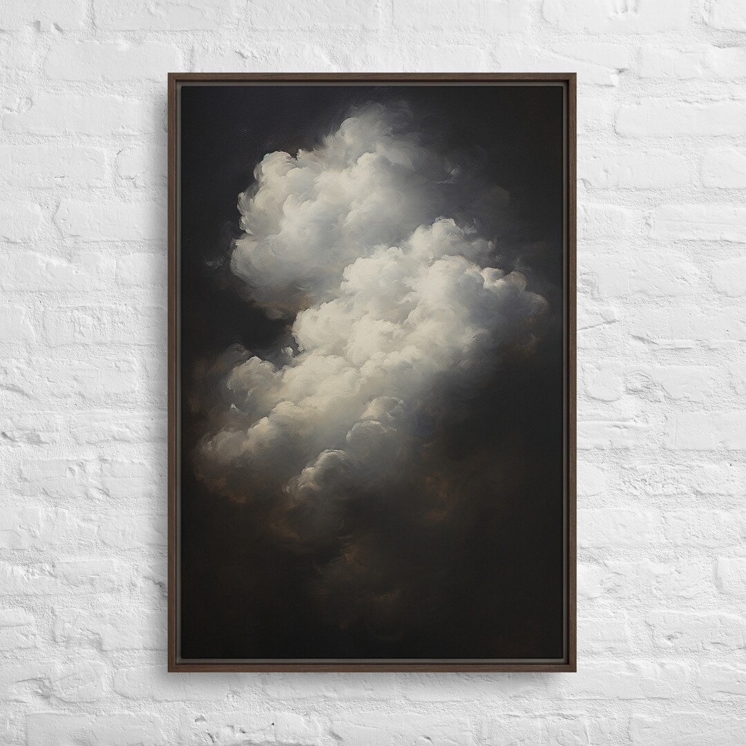 Bidtheewell Lonely Cloud 2 Framed Print on Canvas Moody Cloud Framed ...