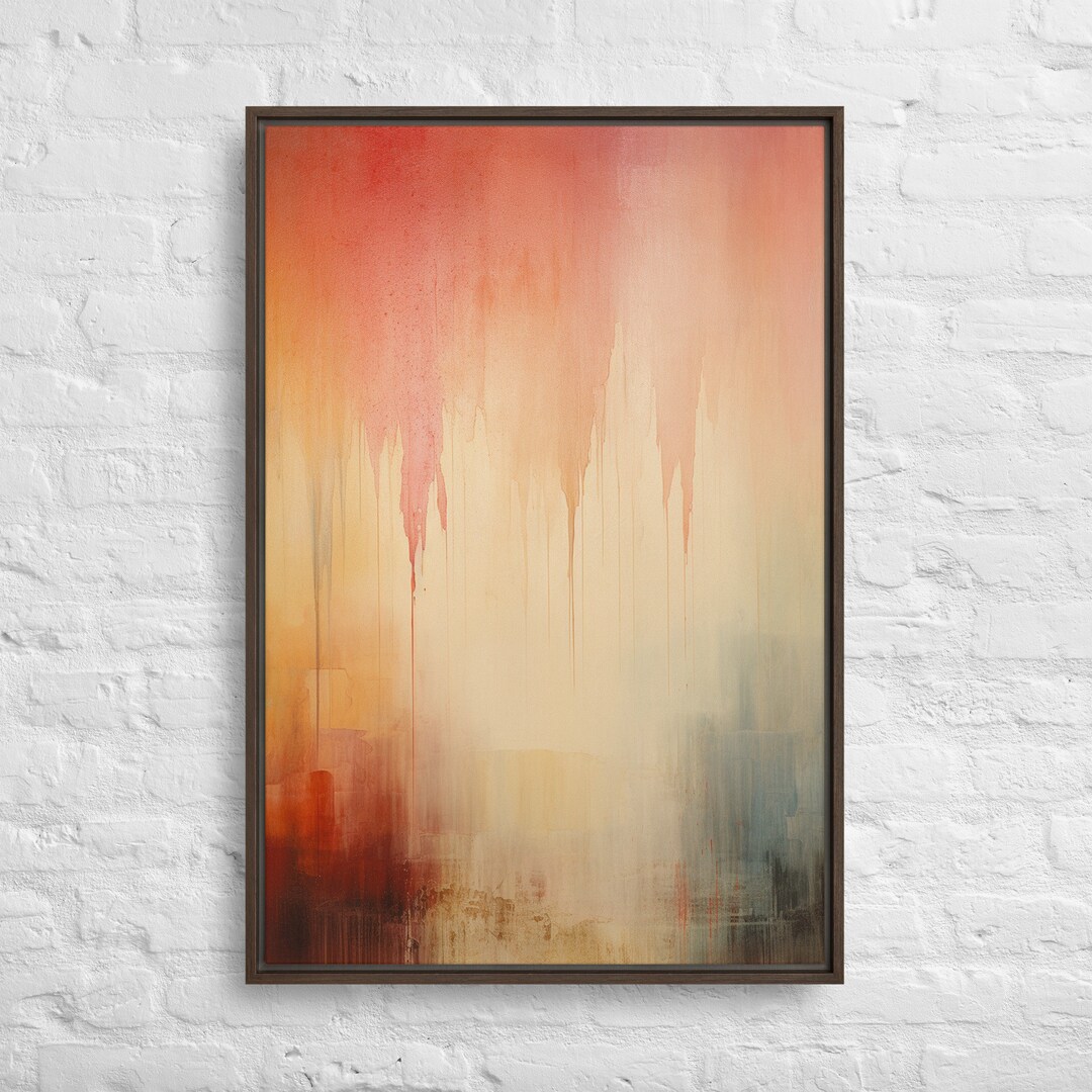 Bidtheewell Primary Chaos Framed Art Print Neutral Abstract Framed Art ...