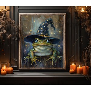 Wizard Frog Bidtheewell Digital Print Halloween Wall Decor Fall ...