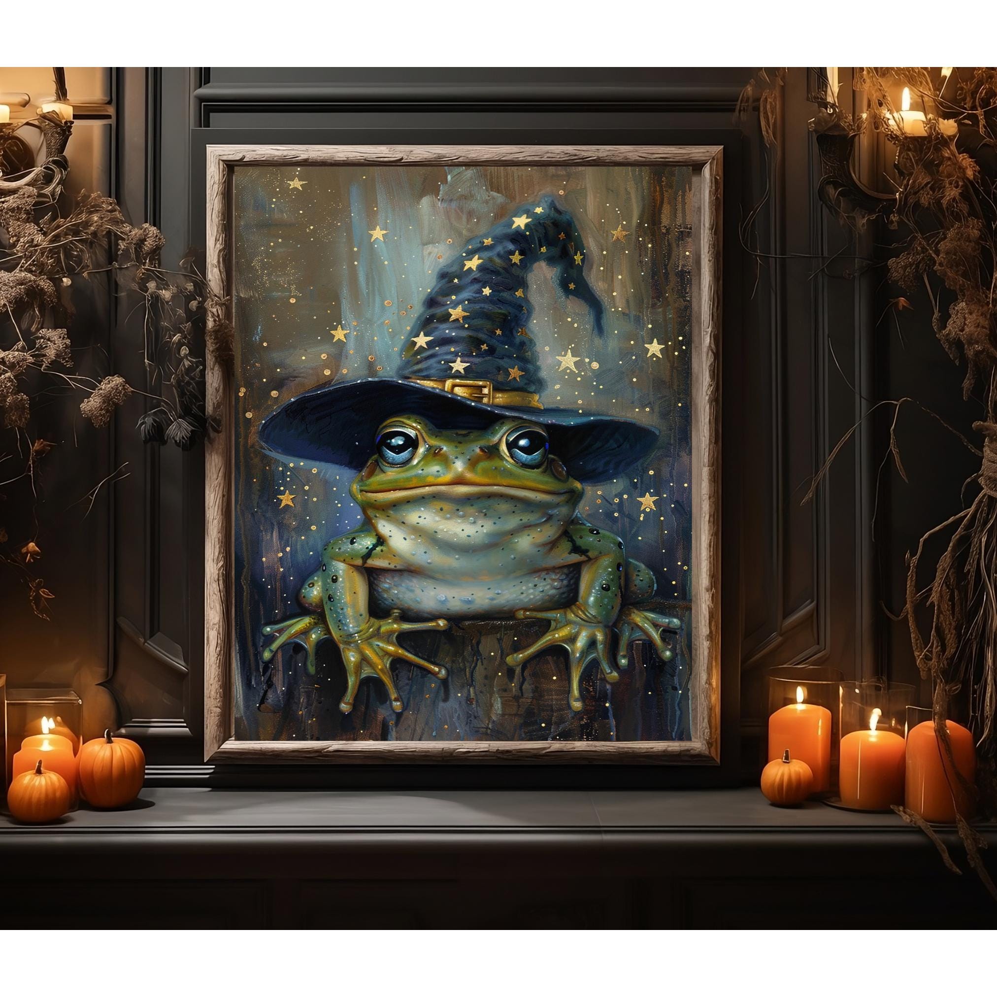 Wizard Frog Bidtheewell Digital Print Halloween Wall Decor Fall ...