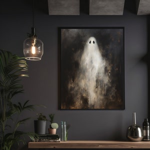 Ghost Print Halloween Wall Decor Printable Ghost Trendy Wall Decor Fall ...