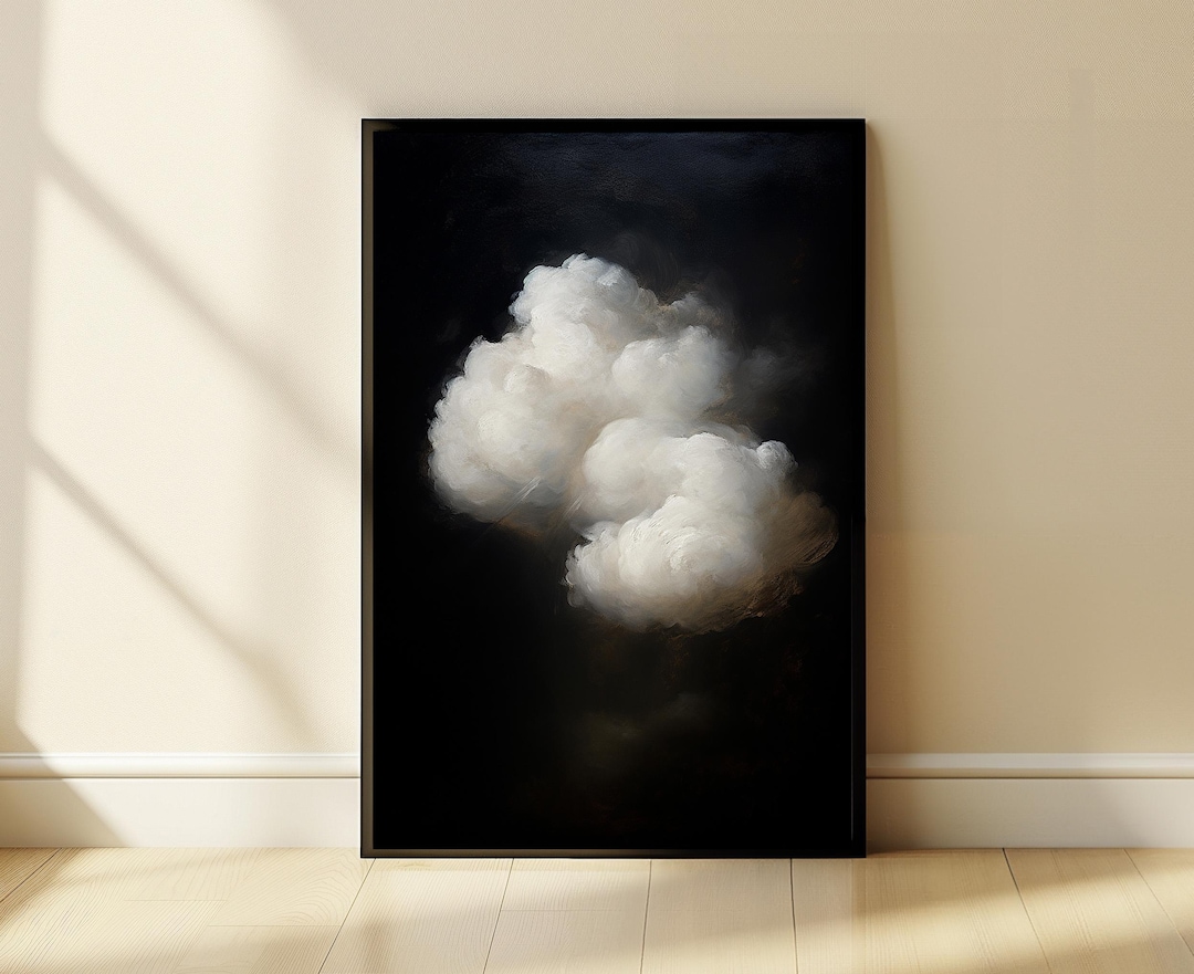Bidtheewell Lonely Cloud Framed Wall Art Print Abstract Cloud Framed ...