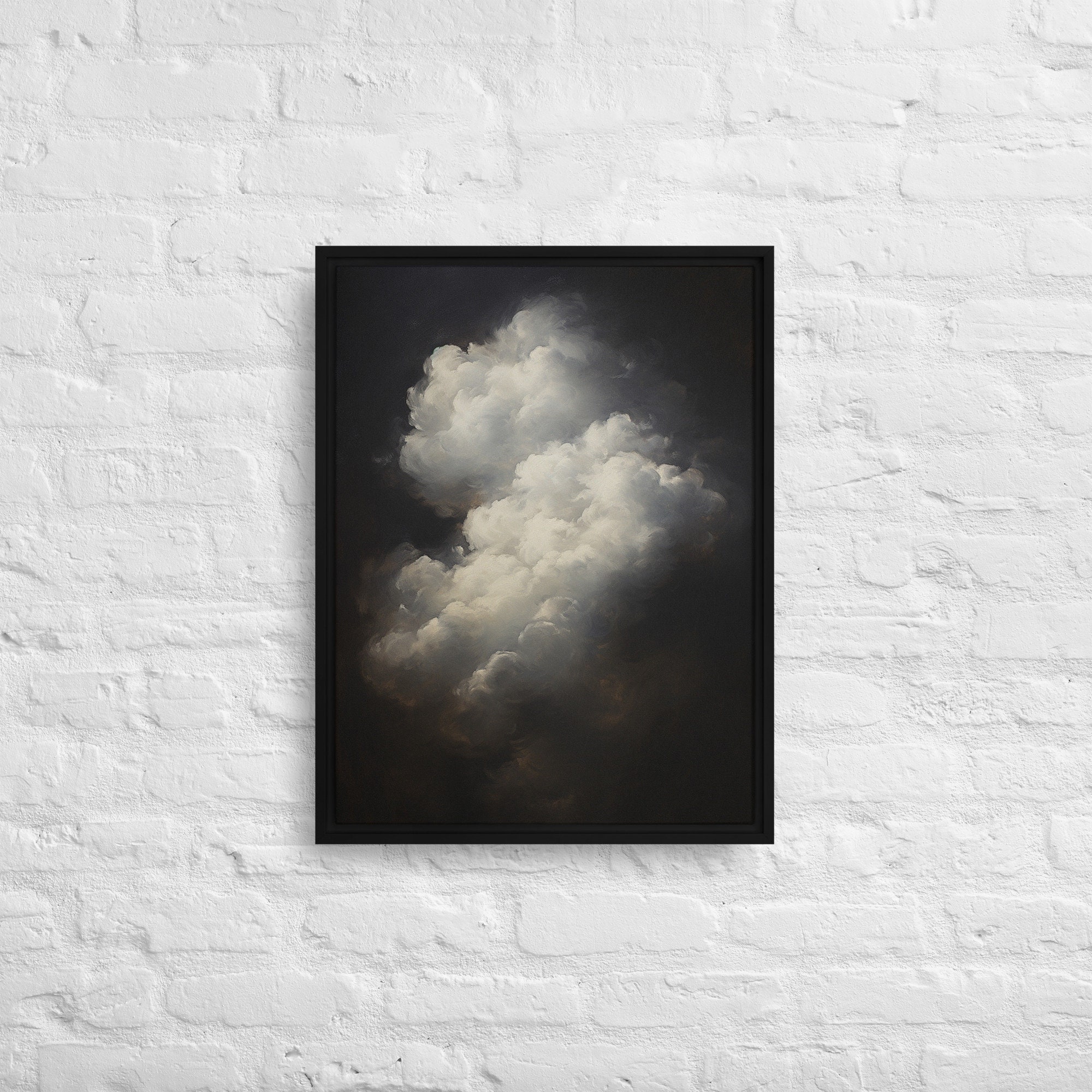 Bidtheewell Lonely Cloud 2 Framed Print on Canvas Moody Cloud Framed ...