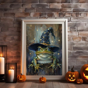 Wizard Frog Bidtheewell Digital Print Halloween Wall Decor Fall ...