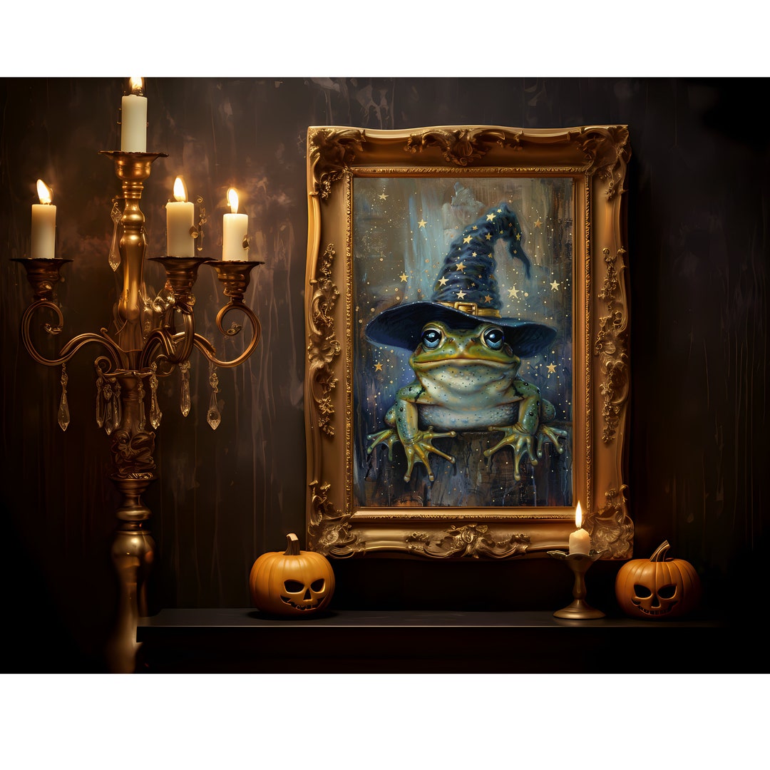 Wizard Frog Bidtheewell Digital Print Halloween Wall Decor Fall ...