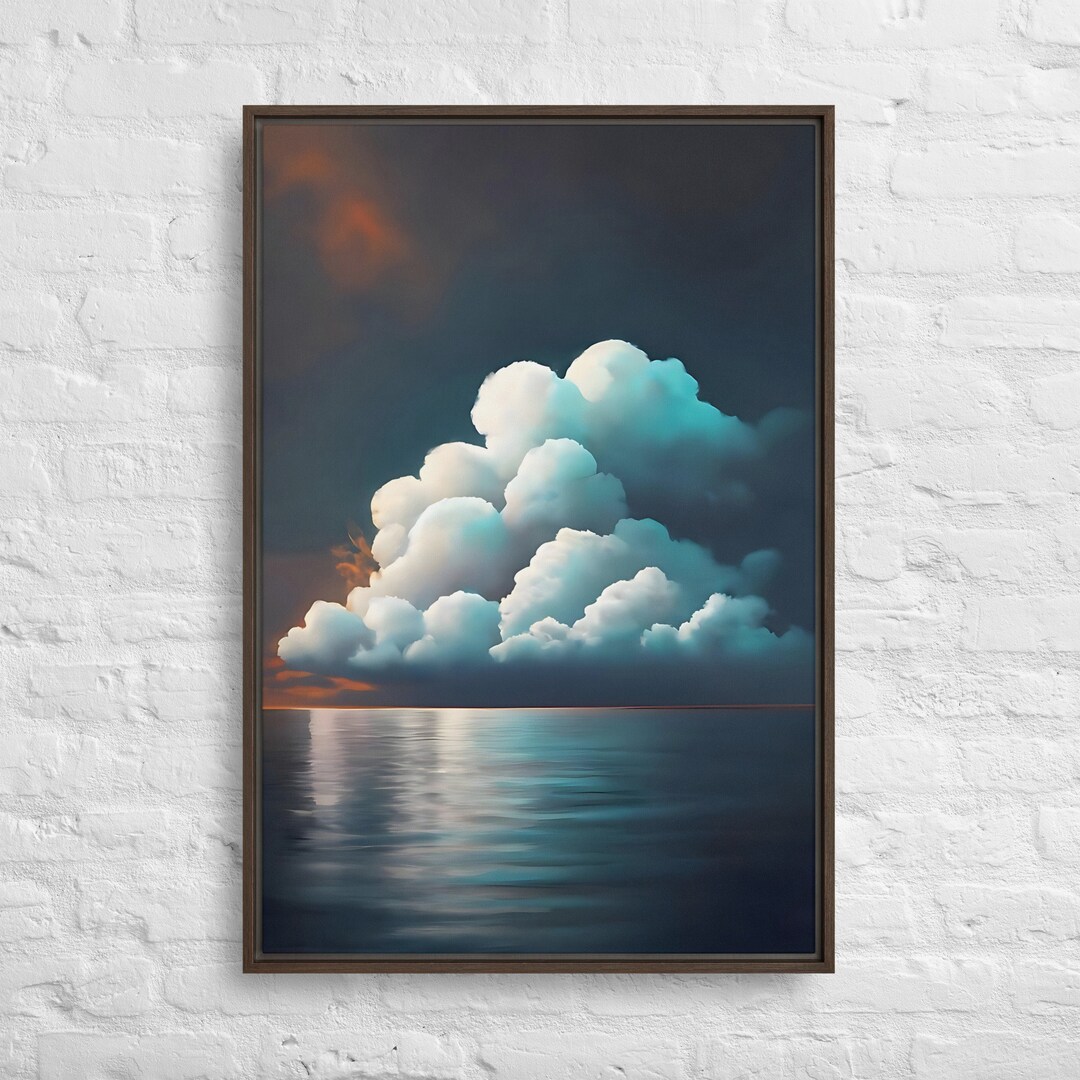 Bidtheewell Cloud on Water Framed Wall Art Abstract Cloud Framed Large ...