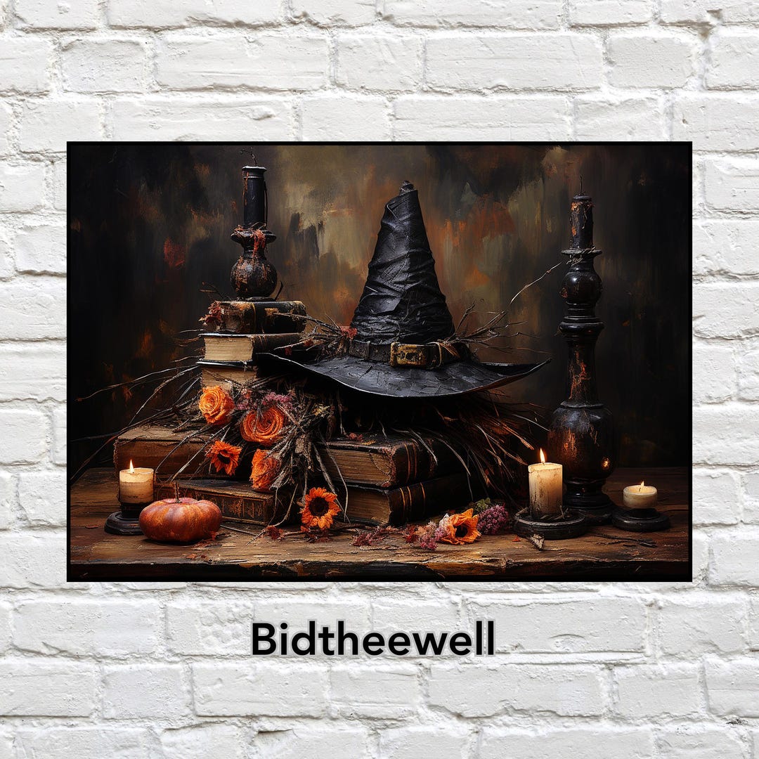 Witch Hat Print Halloween Wall Decor Printable Witch Hat Trendy Wall ...