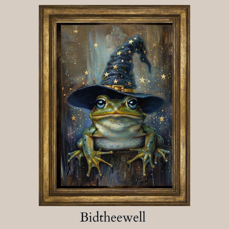 Wizard Frog Bidtheewell Digital Print Halloween Wall Decor Fall ...