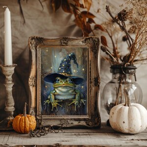 Wizard Frog Bidtheewell Digital Print Halloween Wall Decor Fall ...