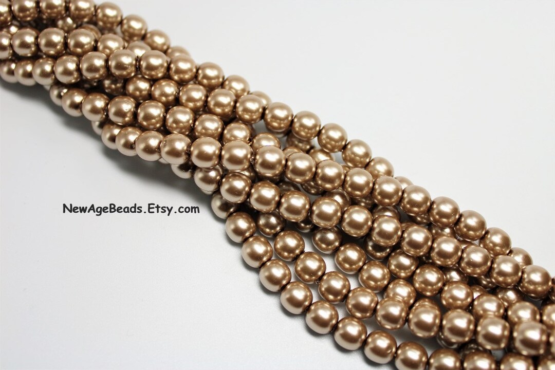 COCOA 75 Bead/strand 8mm Round Preciosa Czech Glass Pearls - Etsy