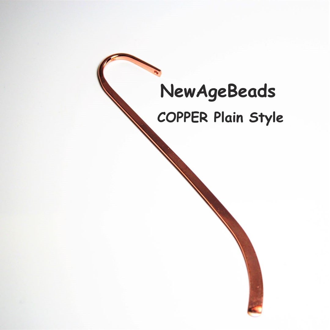 2 DIY Metal 5-inch Bookmarks, Plain Round Wire, Select COPPER or GOLD ...