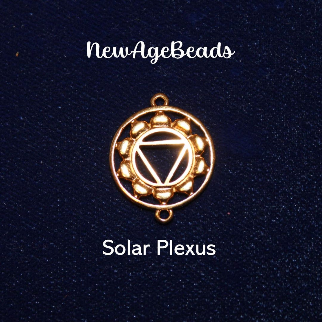 2 Pendants Chakra SOLAR PLEXUS (3rd) CHAKRA Connectors Gold Plated Double Sided 25x20mm - Etsy